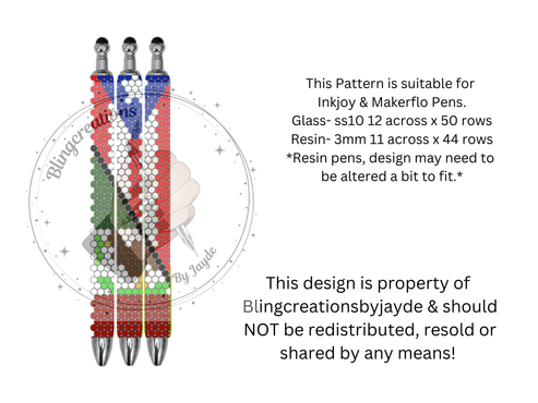 "Mexican Flag/Puerto Rican Flag" Pen Template – Blingcreationsbyjayde